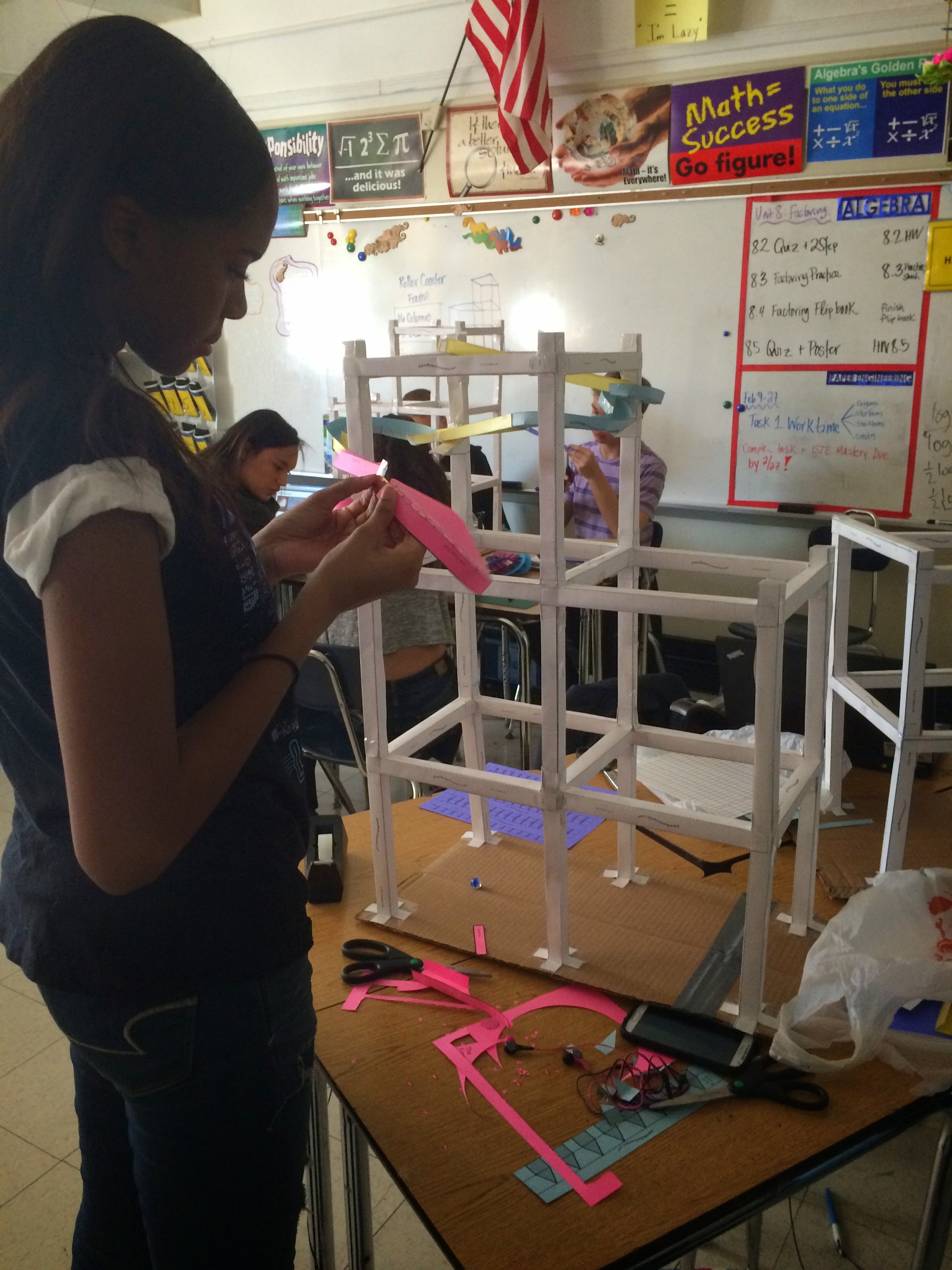 Patrice works on her Paper Roller coaster! | iSchoolPolymath